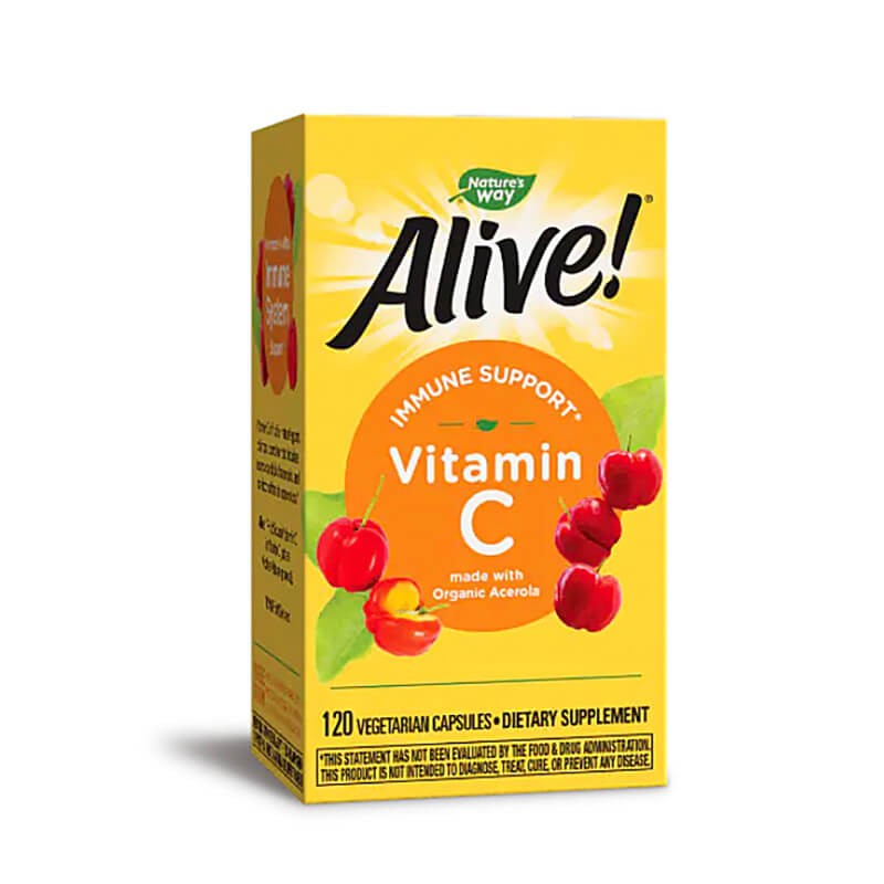 Alive! Vitamin C / Алайв! Витамин С (oт ацерола органик), 120 капсули ...
