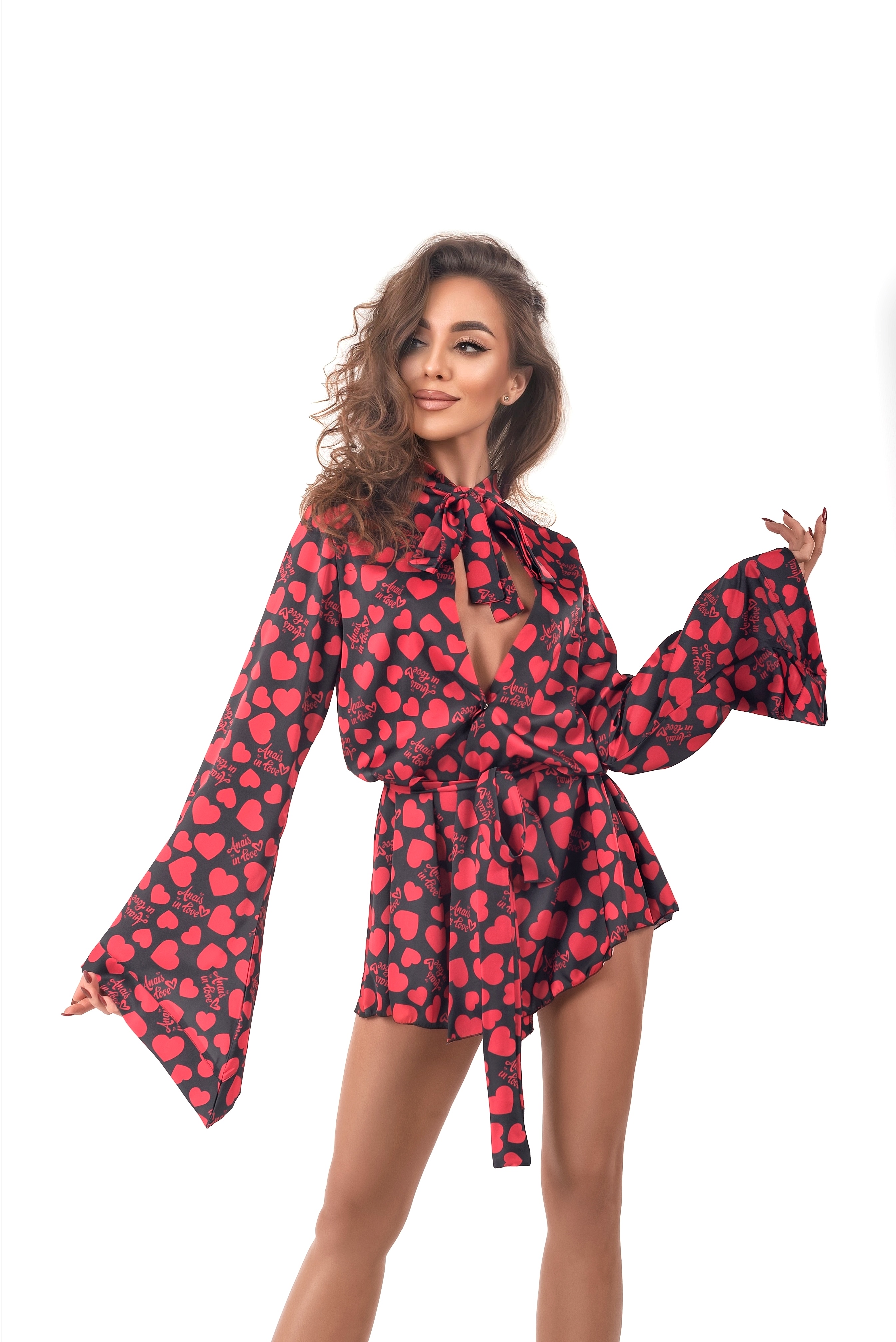 Къс изрязан халат на сърца Morgan short | market.dir.bg