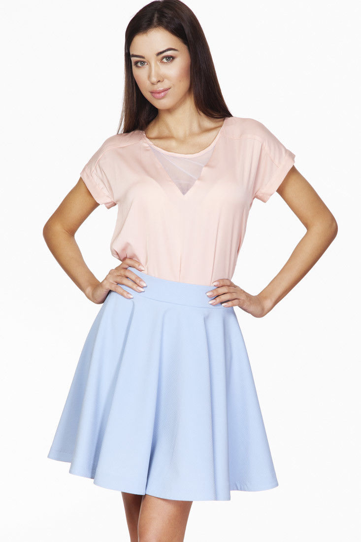 Дамска блуза с тюл и къс ръкав | market.dir.bg